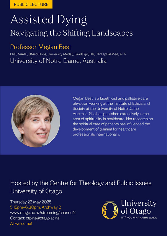 Public Lecture: Assisted Dying: Navigating the Shifting Landscapes ...